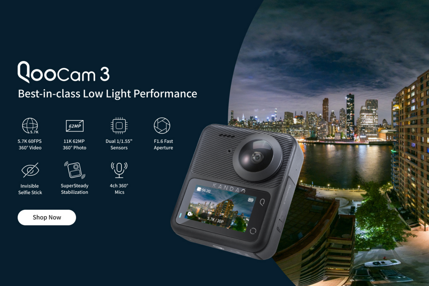 QooCam 3: Superior Low-Light Capture for Outdoor Vlogging (Attractive – EU Kandaovr